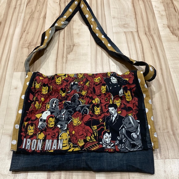 Iron Man | Bags | Iron Man Denim Messenger Bag | Poshmark